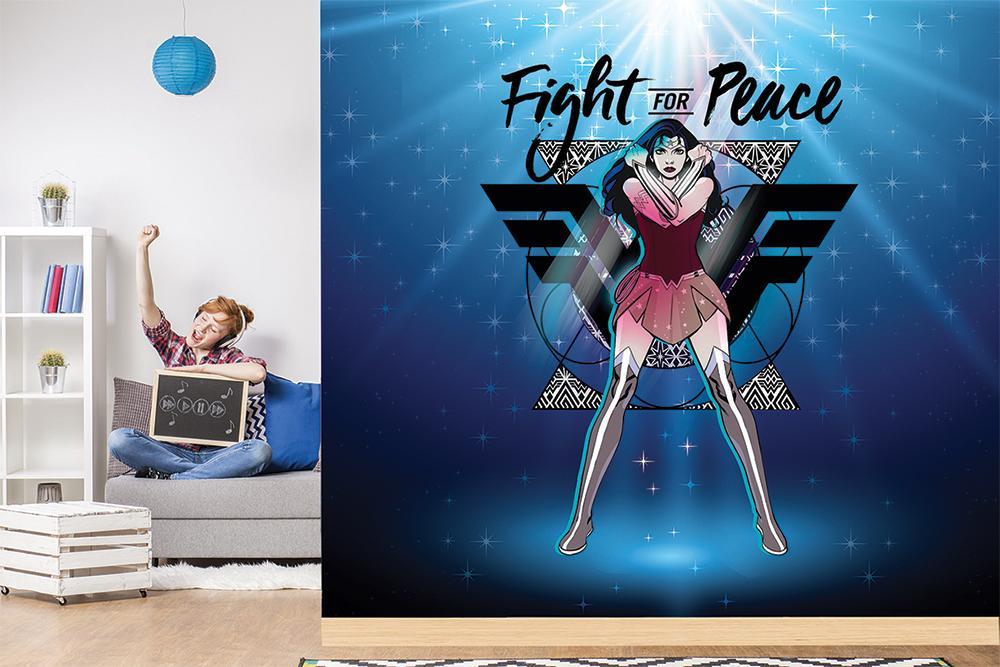Wonder woman panoramic wallpaper in defense position