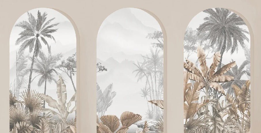 Sepia tropical arches wallpaper - Muralconcept