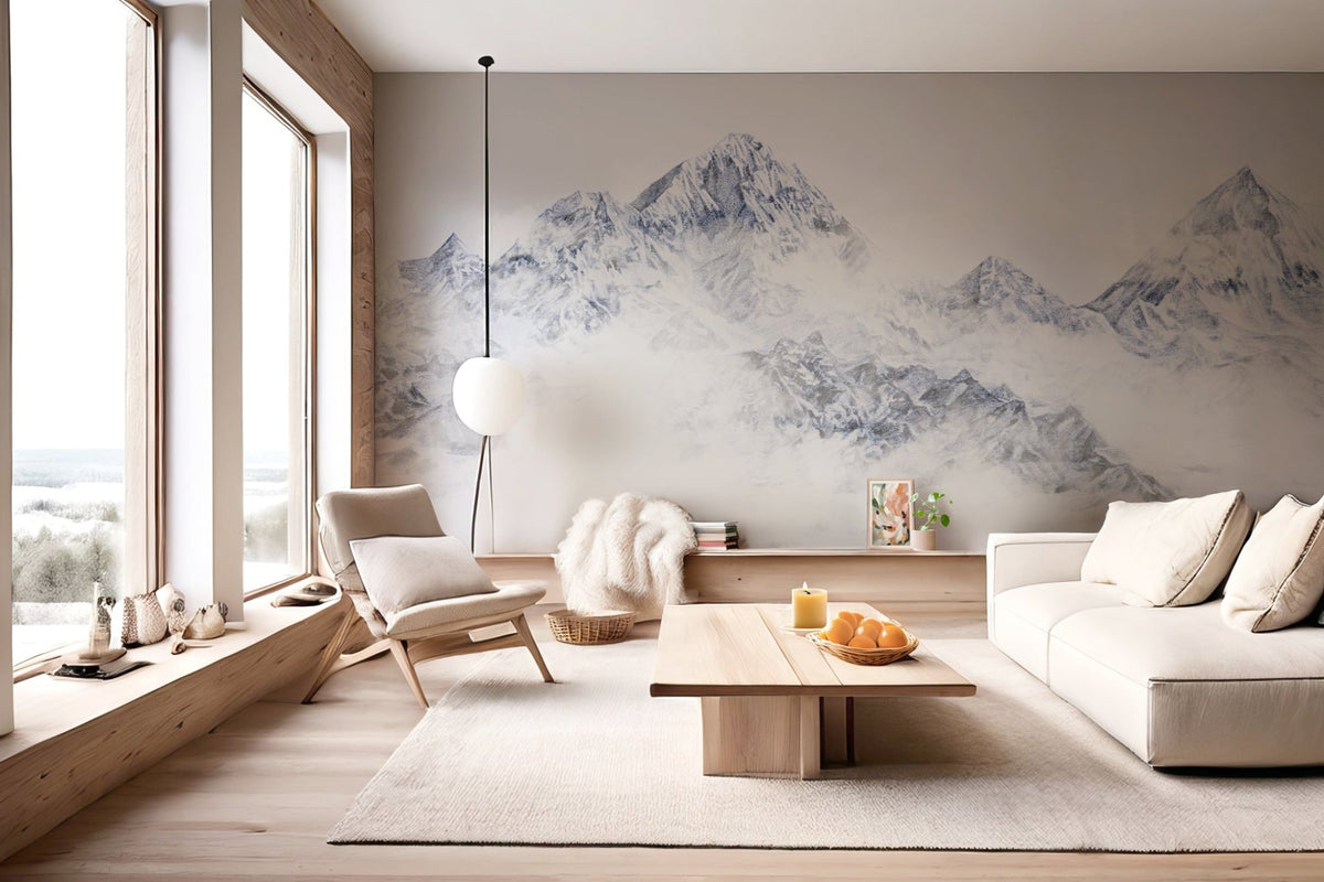 Panoramic Mount Everest blue wallpaper - An exceptional work of art for ...