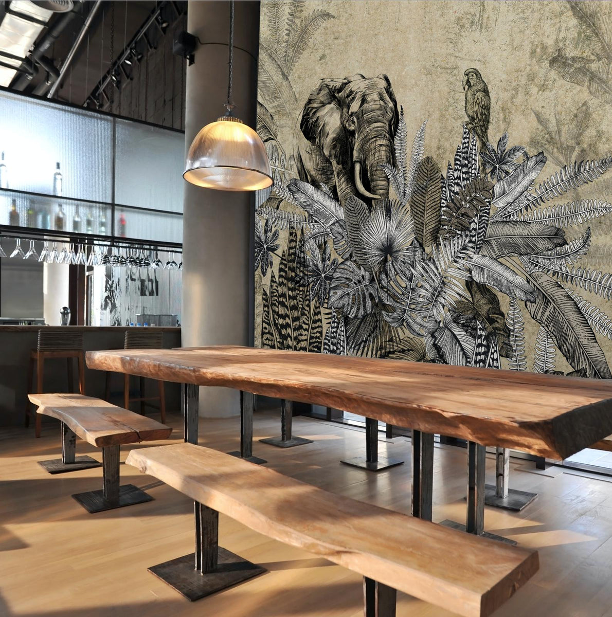 Java sepia panoramic wallpaper - Muralconcept