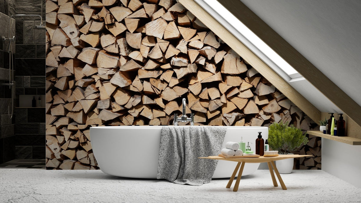 Design wood trompe oeil wallpaper - Muralconcept